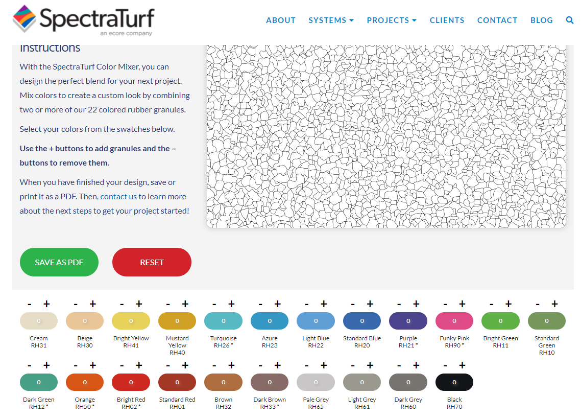 Installing colour blends, 2D graphics, and 3D shapes on wetpour rubber ...
